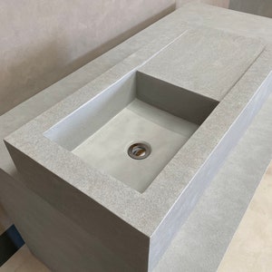 Microcement, Concrete Butler Sink, Bespoke Bathroom Basin With Drainage ...