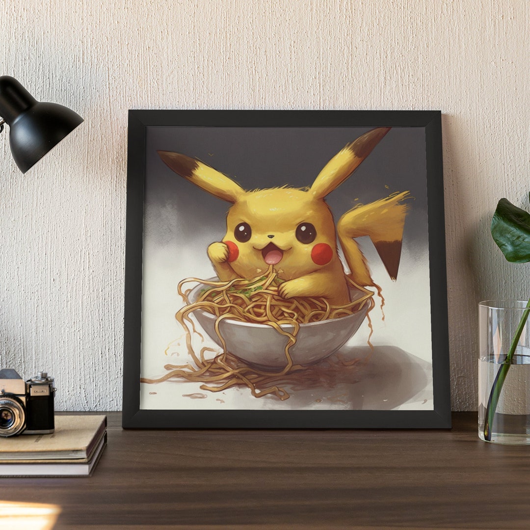 Frame Included Pikachu Noodle Time 11x11 - Etsy
