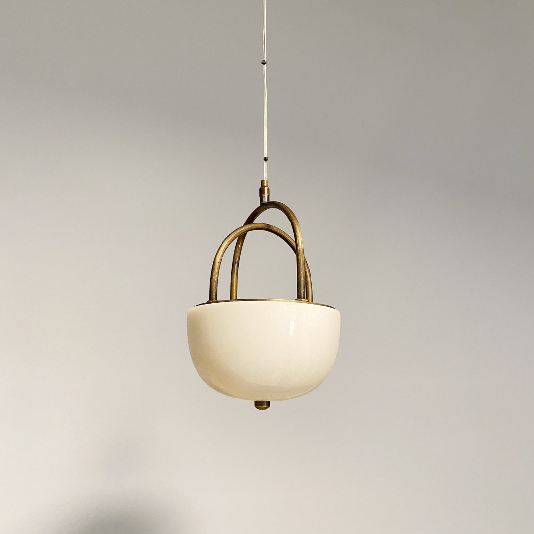 Marble Round Dome Unique Led Light Fixture, Midcentury Lighting, Luxury ...