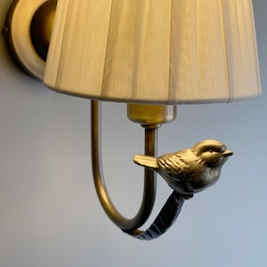 Handmade Bird Metal Wall Sconce - Fabric Shade Wall Light - Etsy