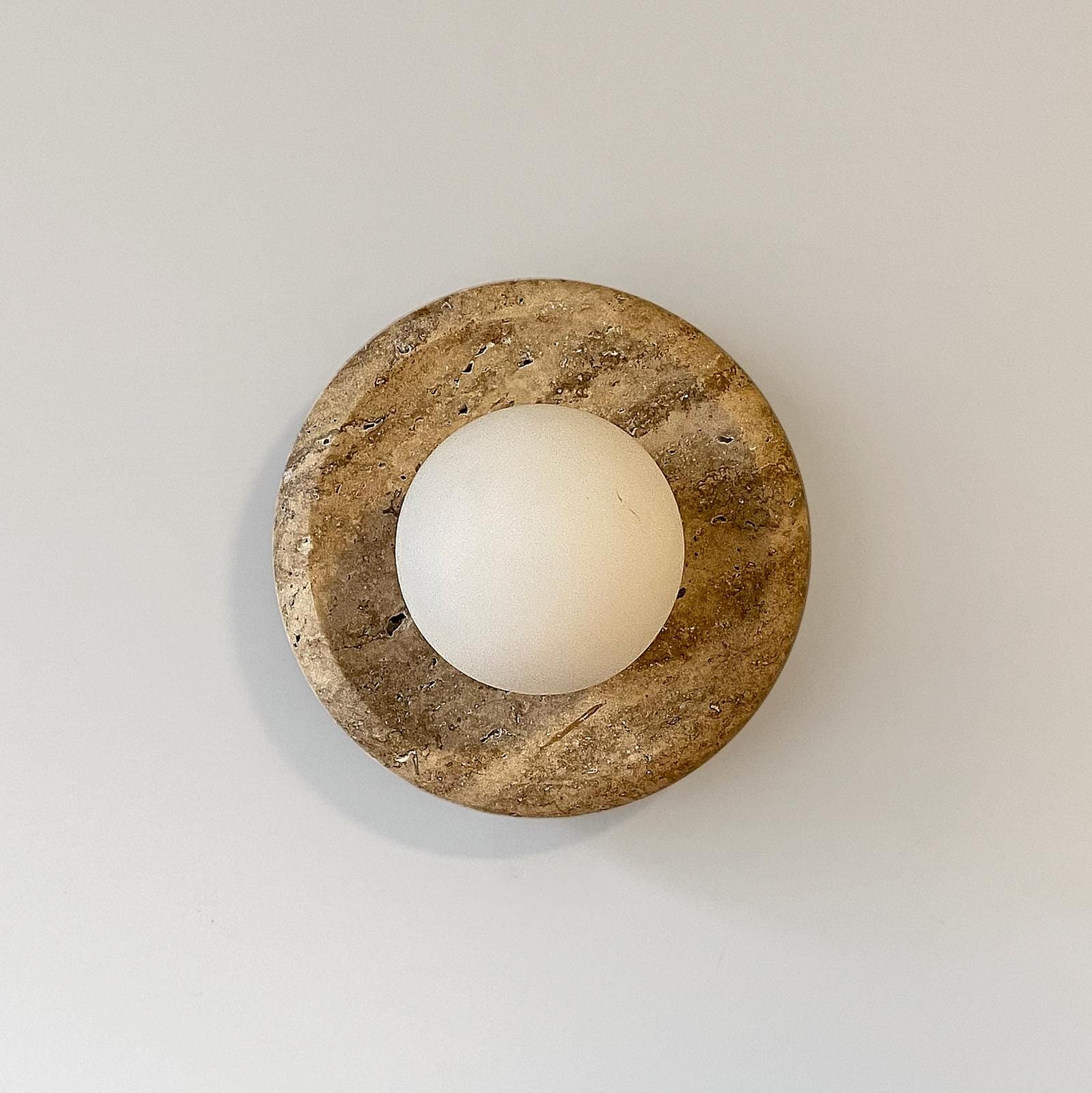 Marble Travertine Unique Wall Sconce, Midcentury Lighting, Luxury ...