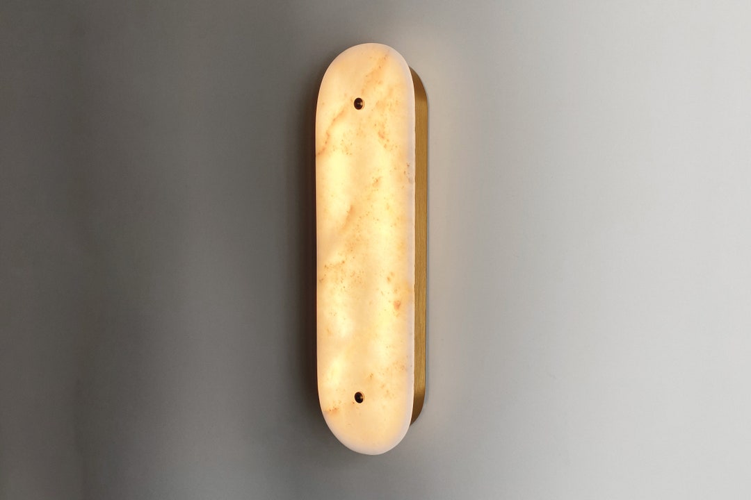 Marble LED Wall Sconce: Modern Minimalist Lighting Fixture - Etsy