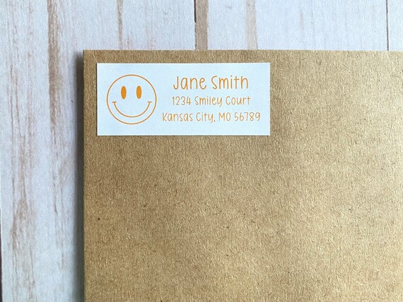 Smiley Face Address Labels Personalized - Etsy