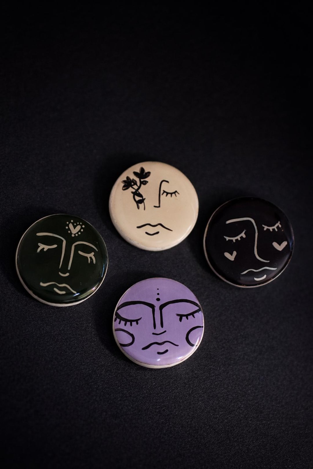 Abstract Face Magnets · Hand-painted Art Magnets Set · Colorful Boho ...