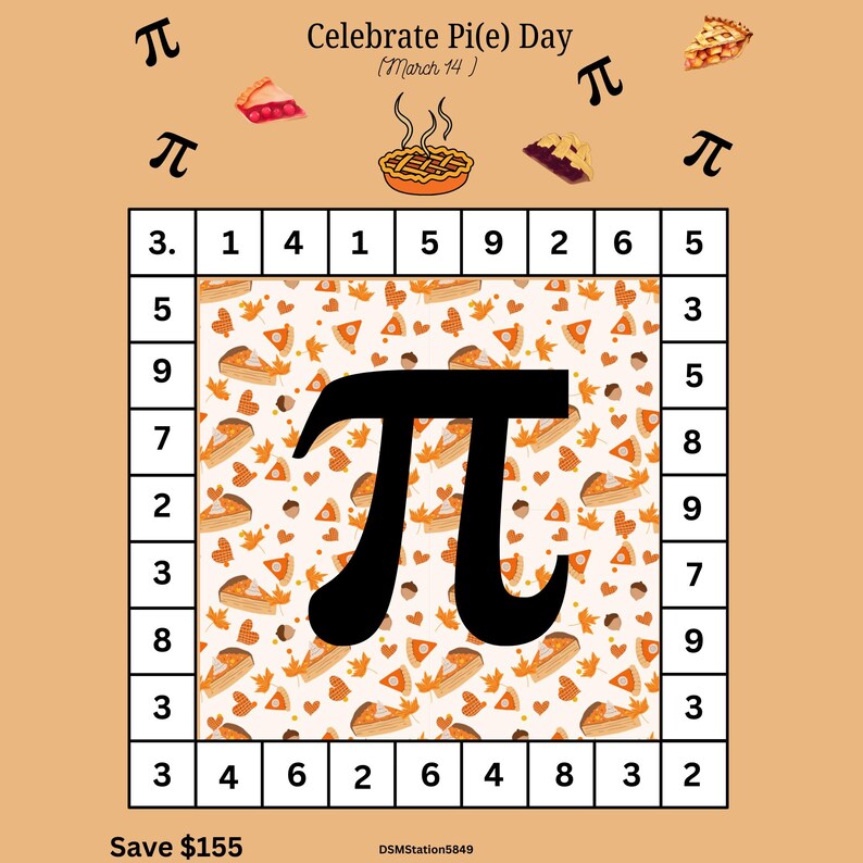 National Pi(e) Day Savings Challenge Digital Download Roll and Save - Etsy