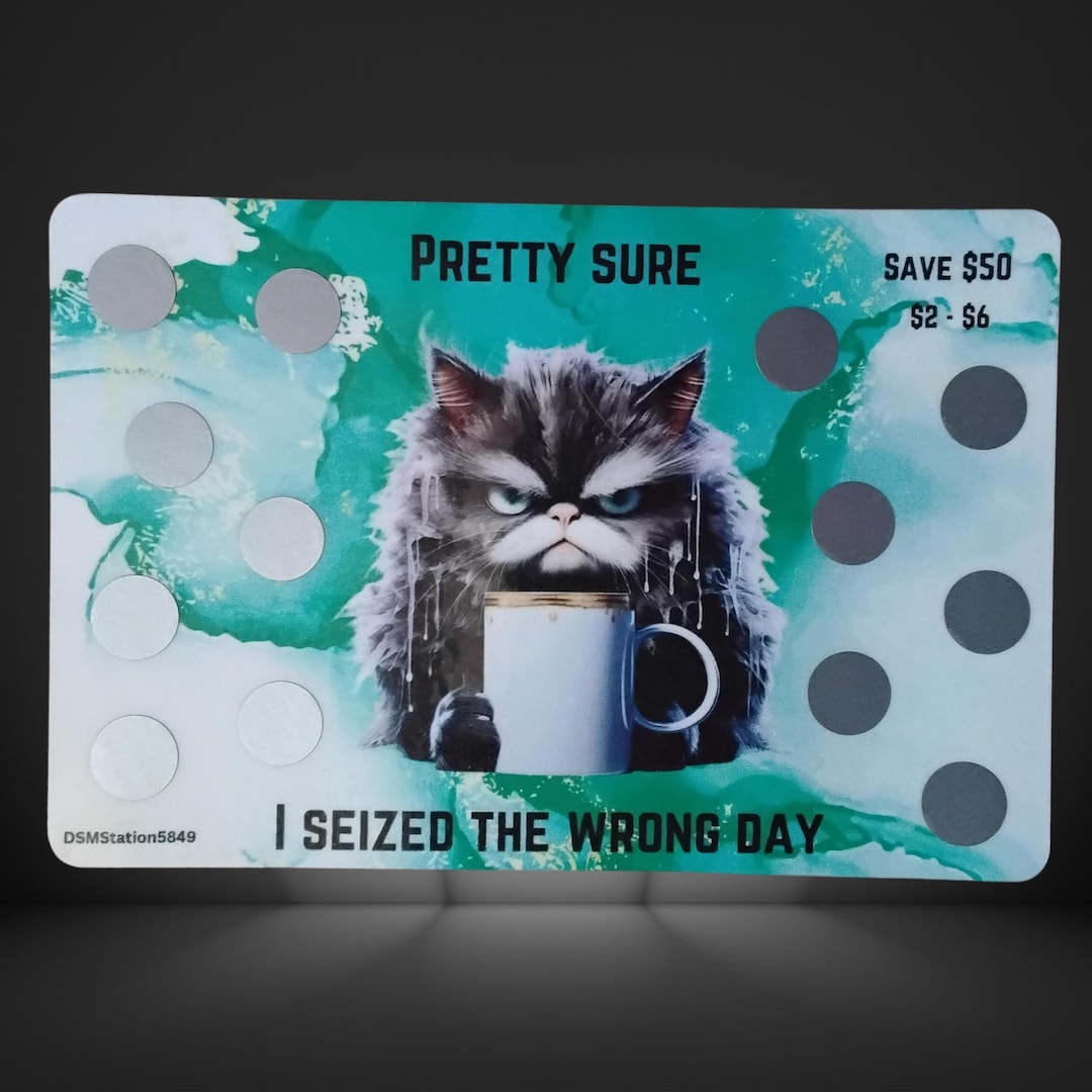 Pretty Sure I Seized the Wrong Day Scratch off Challenge, 4" X 6 ...