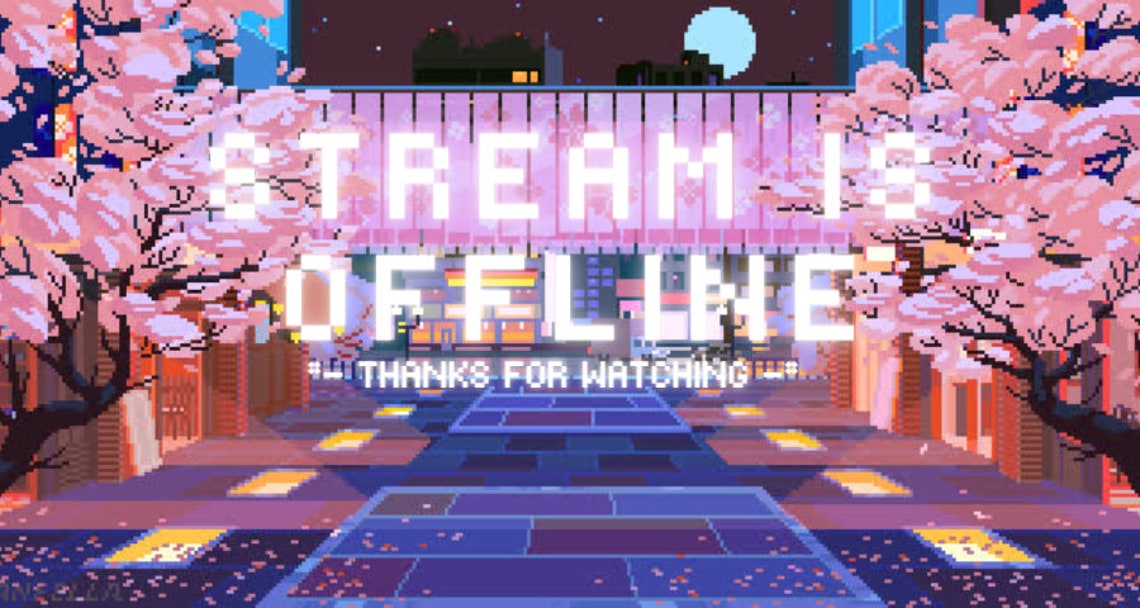 Cute Twitch Offline Banner animated Pixel Art Static | Etsy