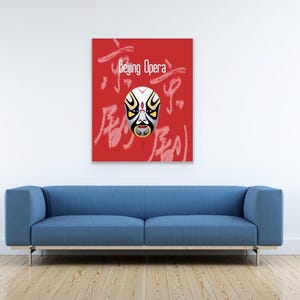 Beijing Opera Mask, Oriental Wall Art Prints, Stretched Canvas, Free ...