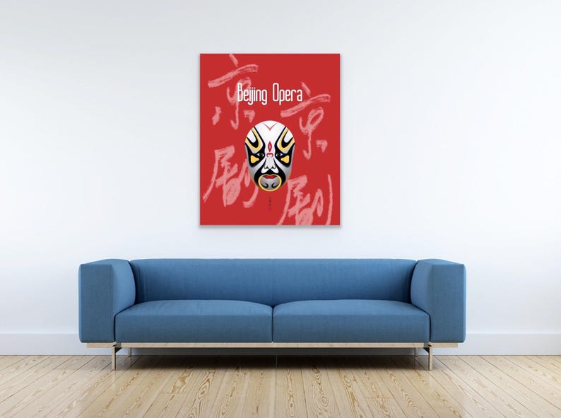 Beijing Opera Mask, Oriental Wall Art Prints, Stretched Canvas, Free ...