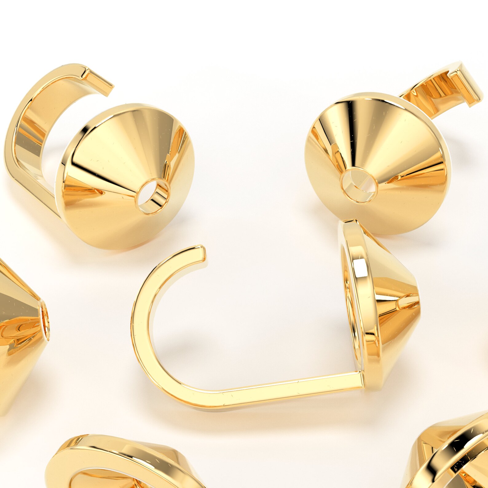 18K Solid Yellow Gold Crimp Hook Bead Tip End Jewelry Making - Etsy UK