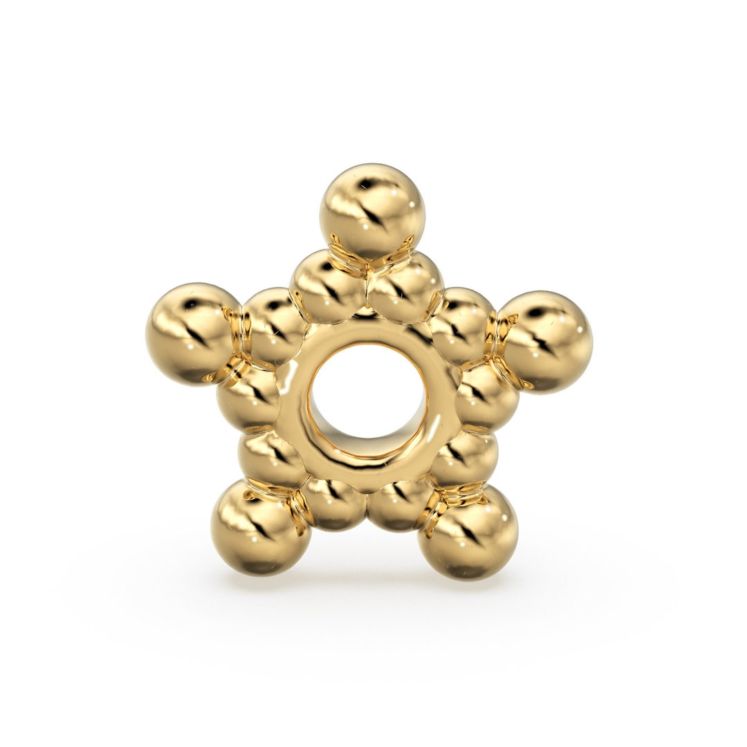 Tiny 2pc 18k Solid Yellow Gold 4mm Fancy Spacer Beads 1mm Hole Jewelry ...