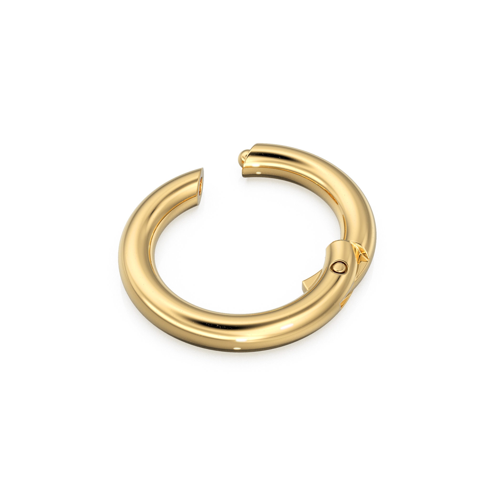 Clicker Round Gold Connector / 18K Solid Gold Connector / Necklace ...