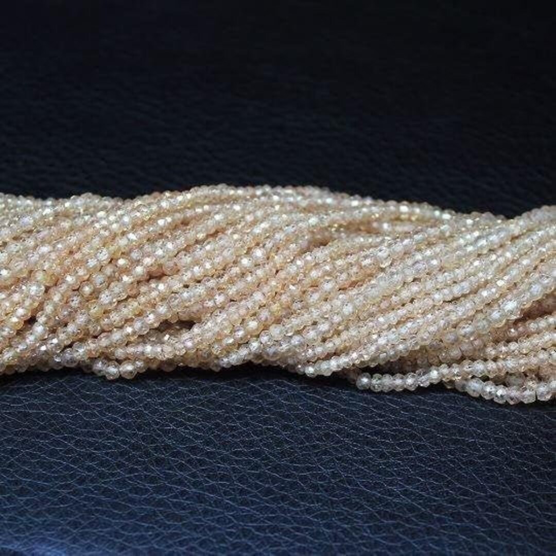 3 Strands Natural Champagne Zircon Faceted Rondelle Loose Gemstone ...