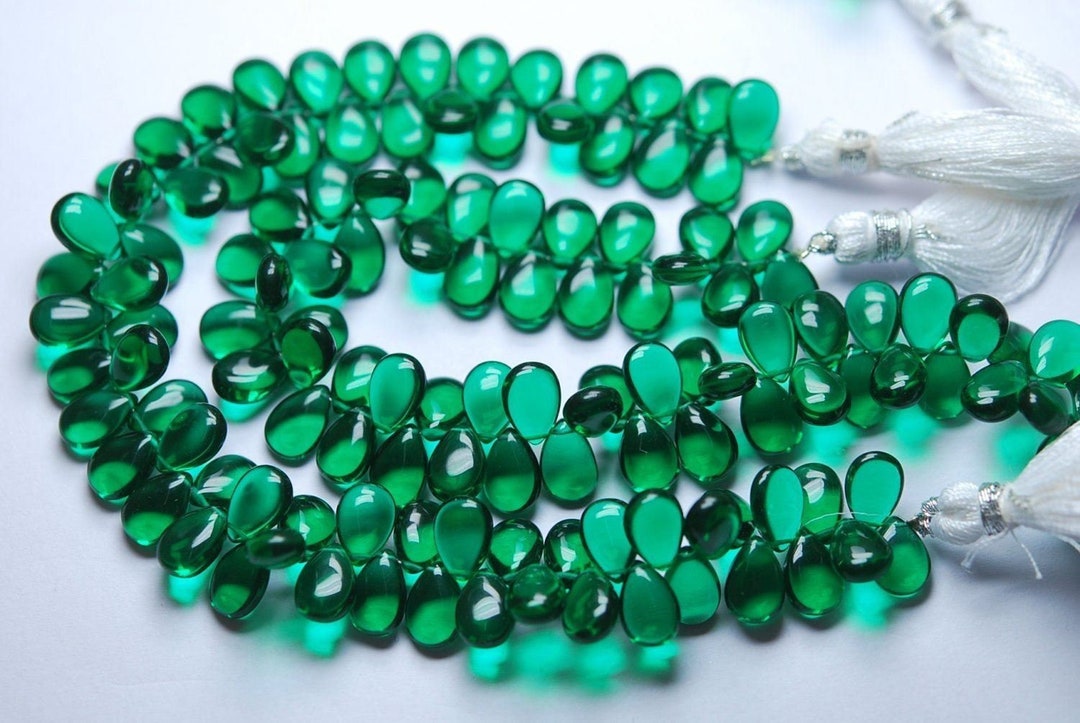 Chrom GrünQuarz Smooth Pear Drop Briolette Edelstein Paar - Etsy.de