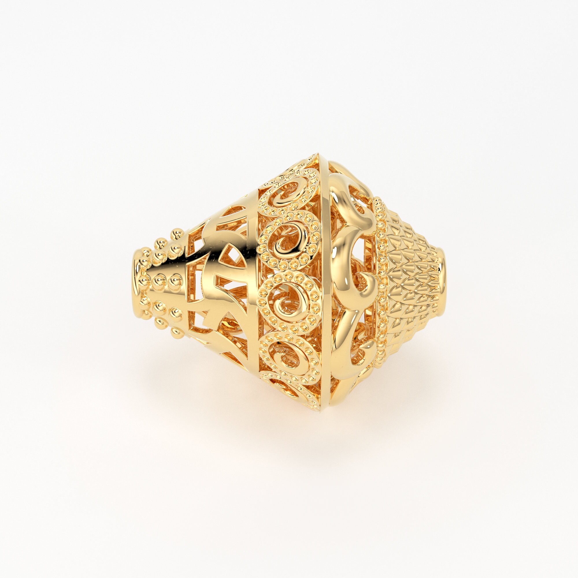 18k Solid Gold Handmade Designer Geometric Cone Spacer Bead | Etsy