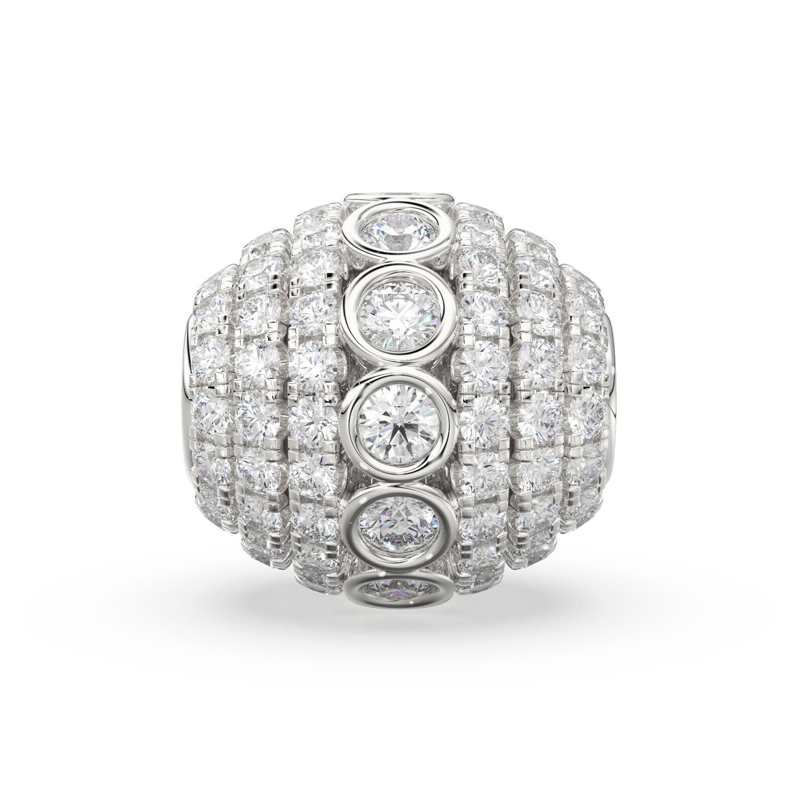 Diamond Bezel Hefty Oval 14k 18k Solid Gold Spacer Finding Bead ...