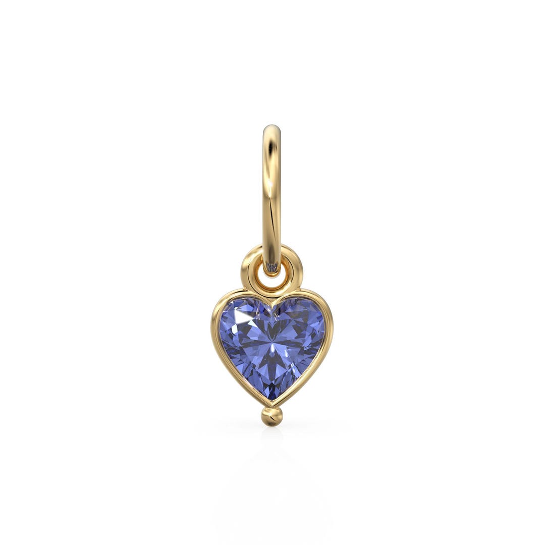 Bridal D Block Tanzanite Heart Solid Gold Charm Bezel Jewelry Finding ...
