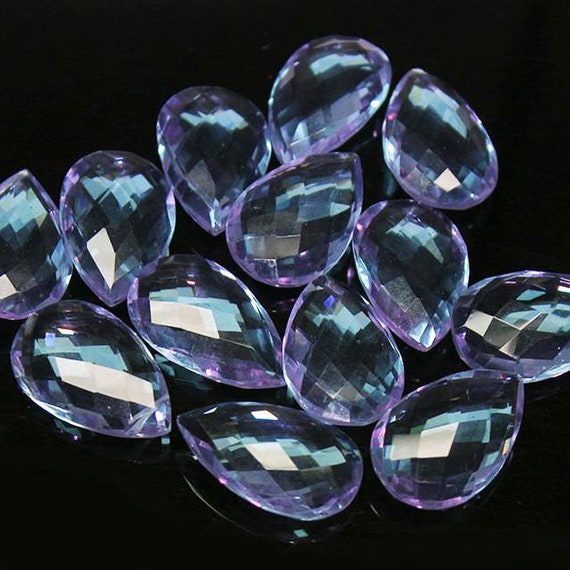Alexite Color Change Quartz Faceted Pear Drop Briolette Pair - Etsy