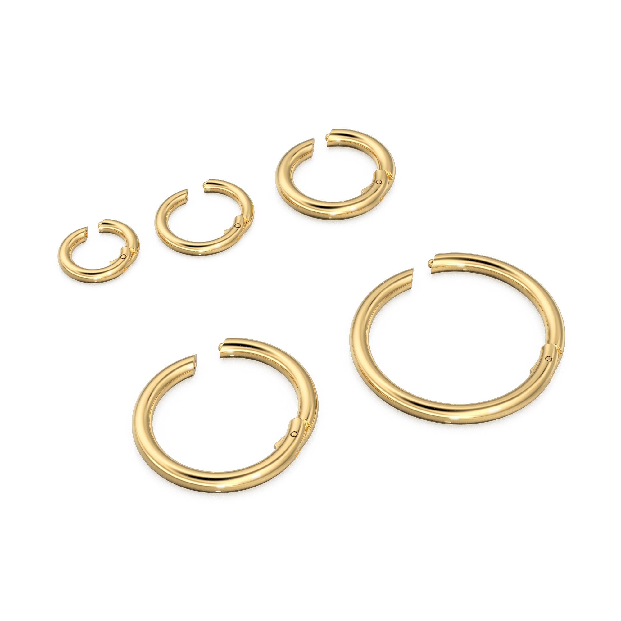 Clicker Round Gold Connector / 18K Solid Gold Connector / Necklace ...