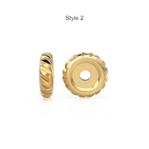 14K Solid Italian Gold Rondels, Charm Rondelle, 18k Gold Roundel, Rope ...