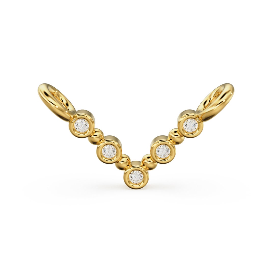 Diamond Solid Gold Spacer Connector Finding / Handmade Jewelry Finding ...
