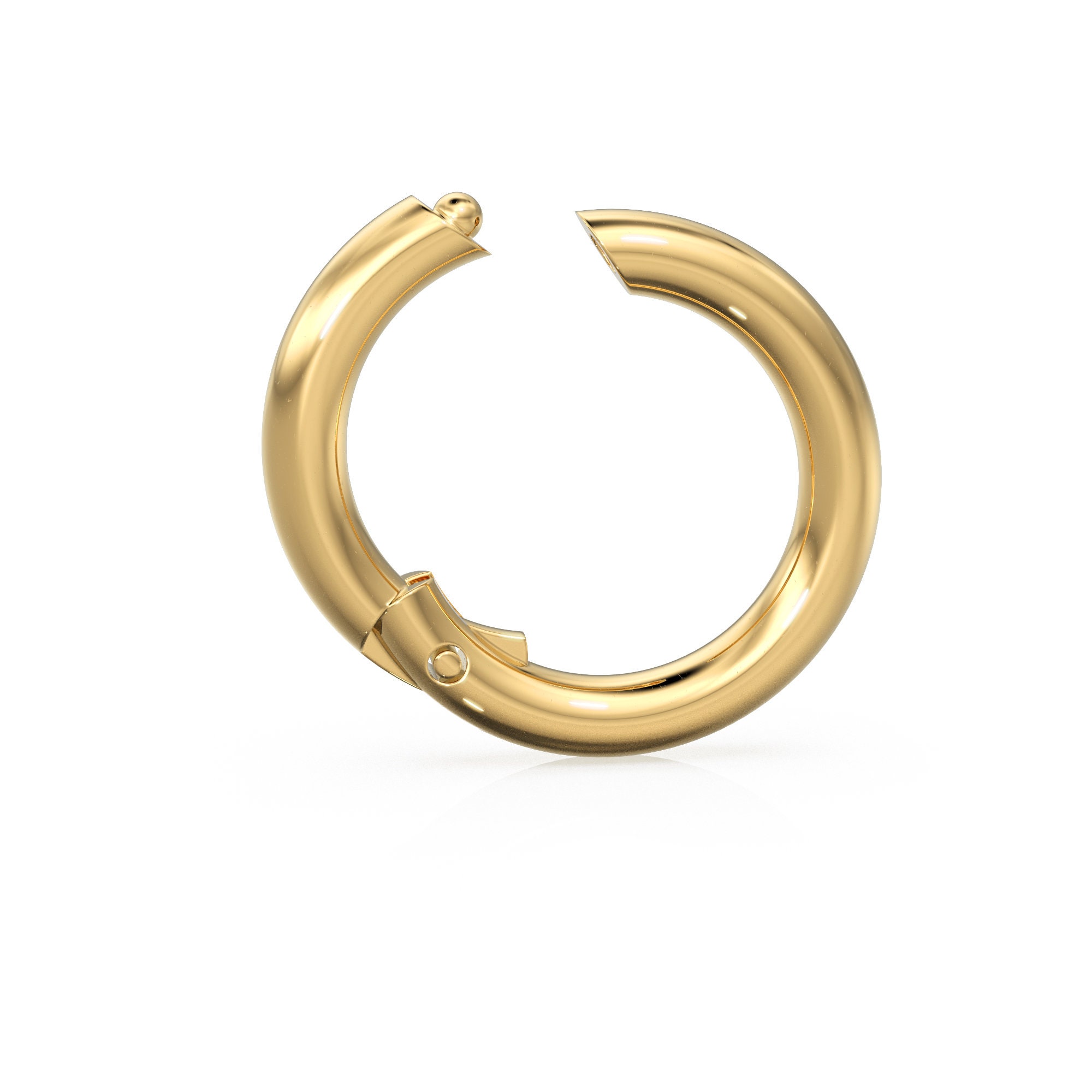Clicker Round Gold Connector / 18K Solid Gold Connector / Necklace ...