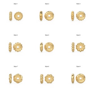 14K Solid Italian Gold Rondels, Charm Rondelle, 18k Gold Roundel, Rope ...