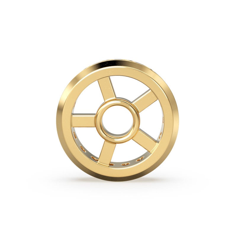 Real Diamond 18k Solid Gold Eternity Rondelle Wheel Spacer Handmade ...