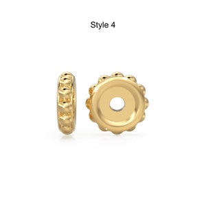 14K Solid Italian Gold Rondels, Charm Rondelle, 18k Gold Roundel, Rope ...