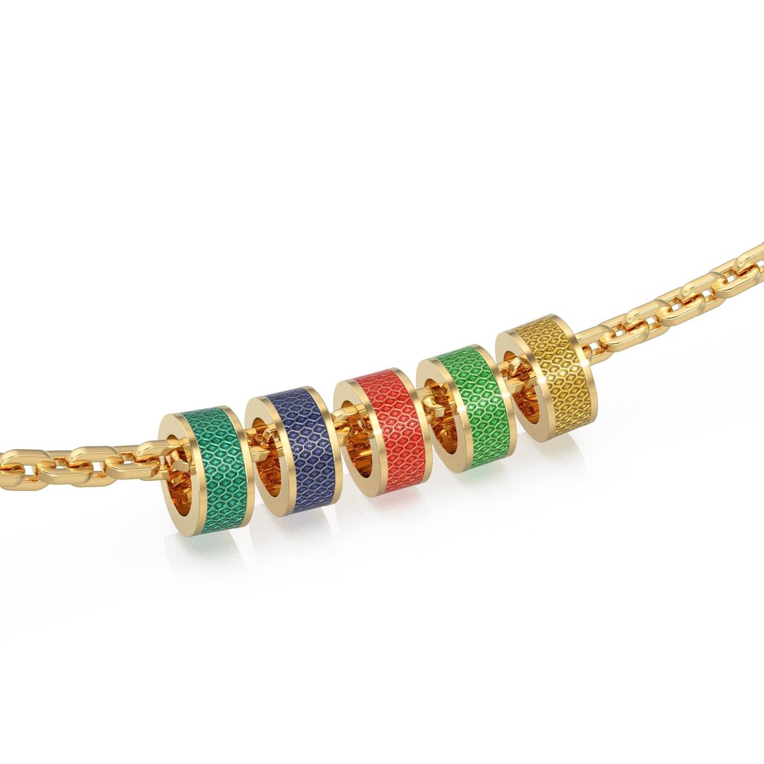 9mm Enamel 14K Solid Italian Gold Rondels, Charm Rondelle, 18k Gold ...