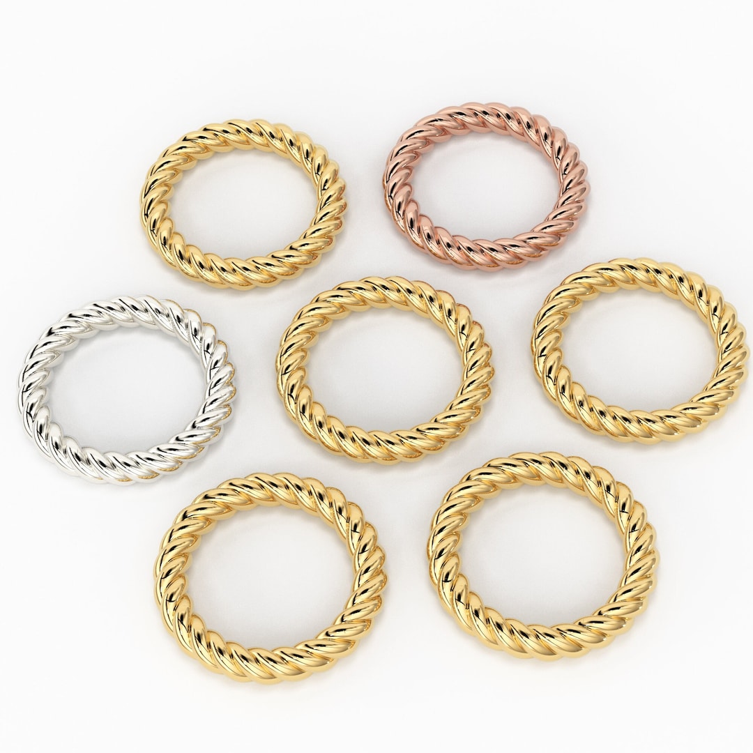 5mm Inner Dia Twisted Rope Design 14k 18k Solid Gold Jump Ring Bail ...
