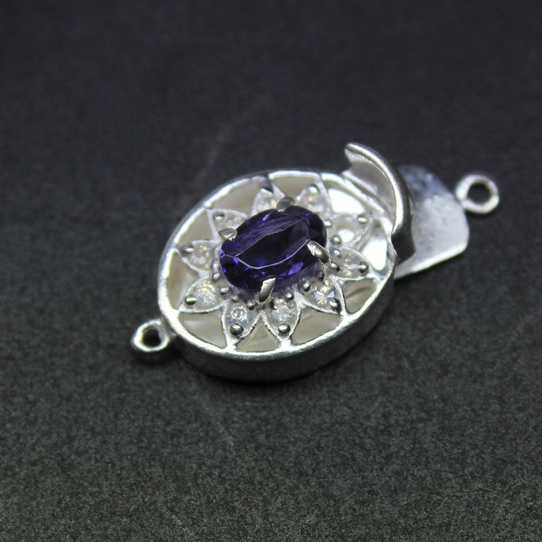 Natürliche Iolith Edelstein Pave Zirkon 925 Sterling Silber - Etsy.de