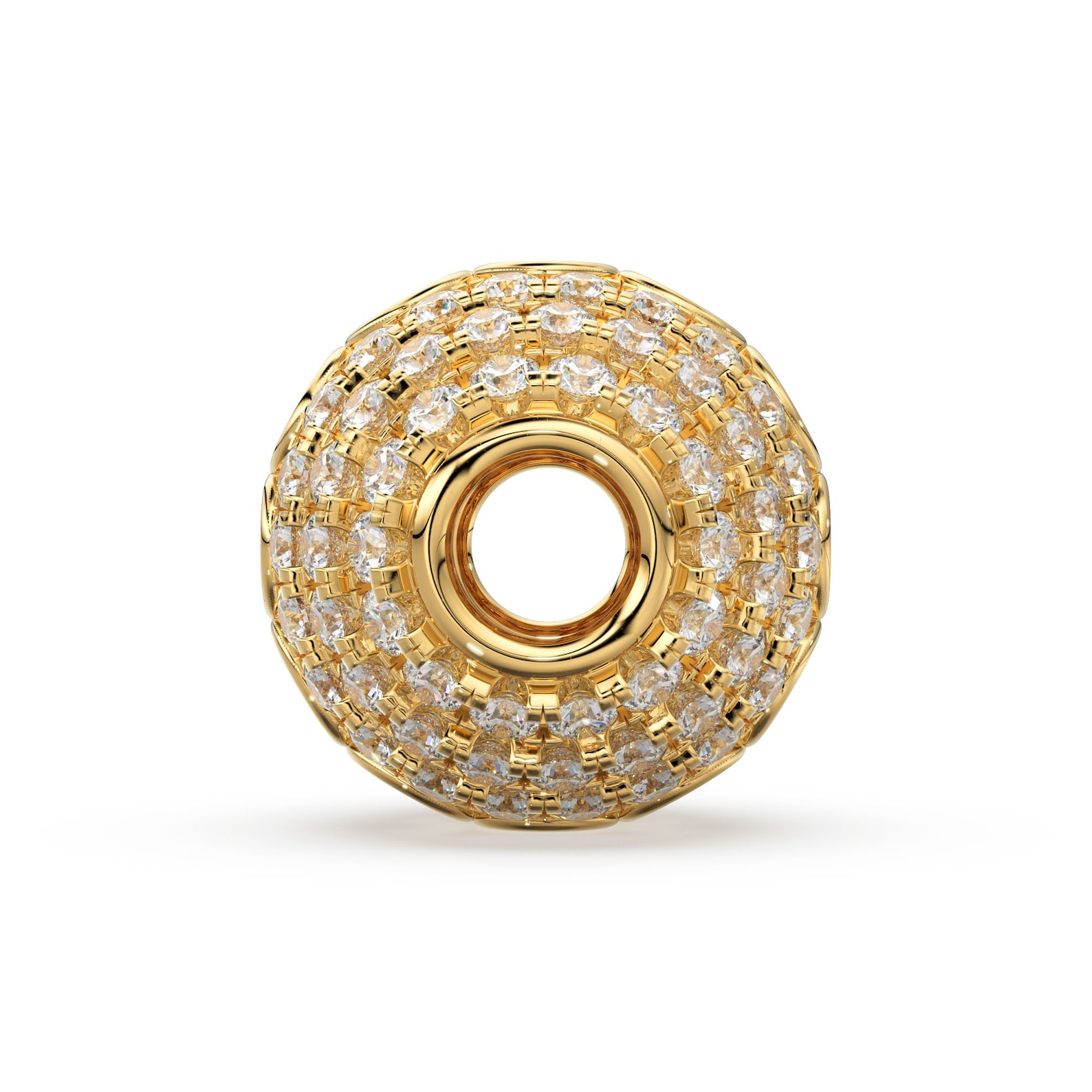 Diamond Bezel Hefty Oval 14k 18k Solid Gold Spacer Finding Bead ...