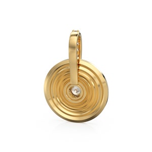 Spiral Gold Diamonds Disc Pendant / Natural Diamond Handmade Gold Coin ...