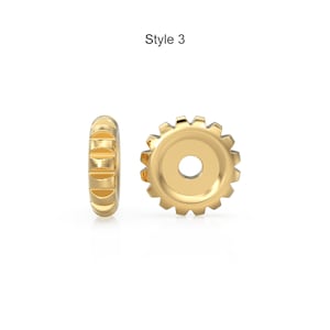 14K Solid Italian Gold Rondels, Charm Rondelle, 18k Gold Roundel, Rope ...