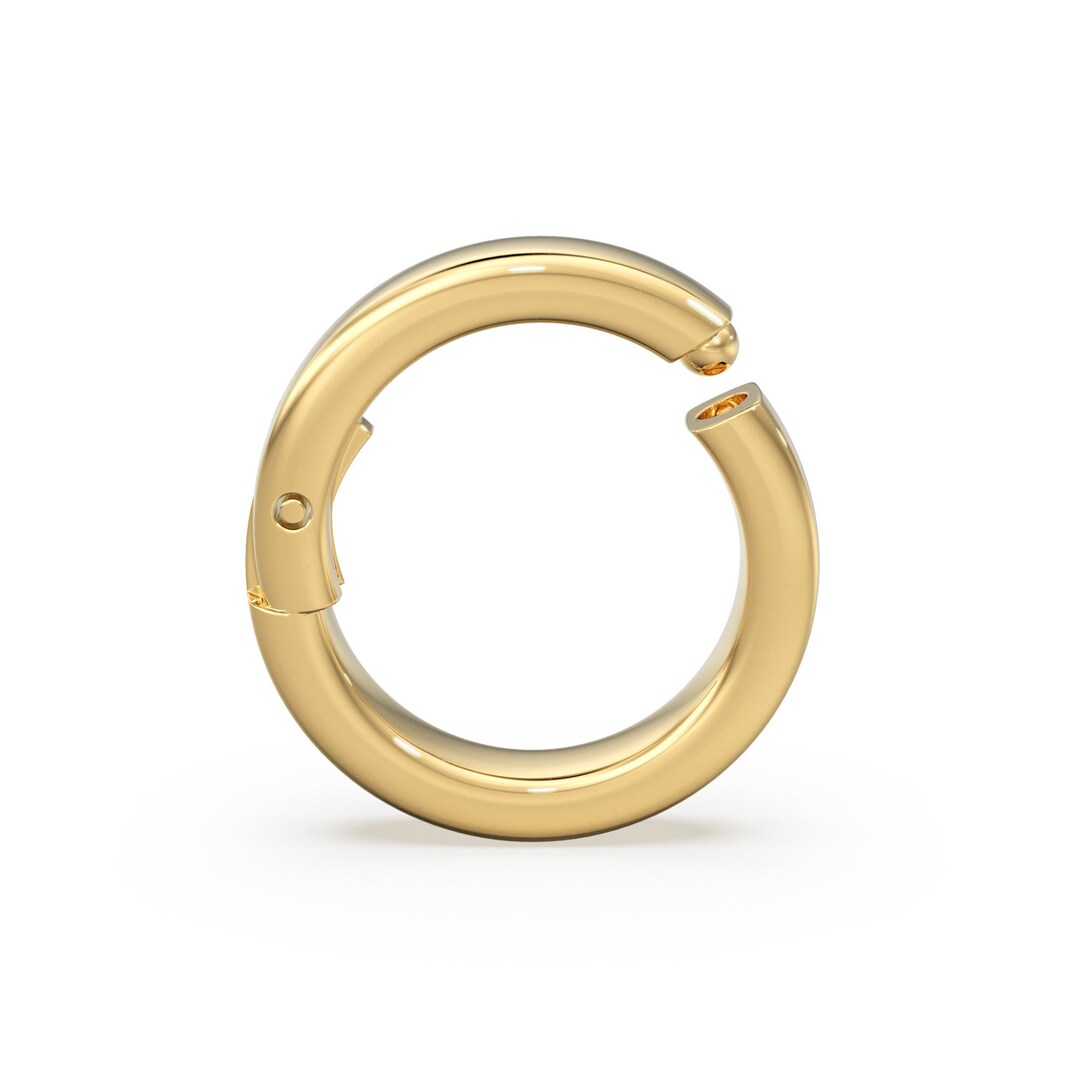 Clicker Round Gold Connector / 14K Solid Gold Connector / Necklace ...