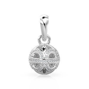 Designer Handmade Pave Diamond Round Ball Luxury 18k Solid Gold Pendant ...