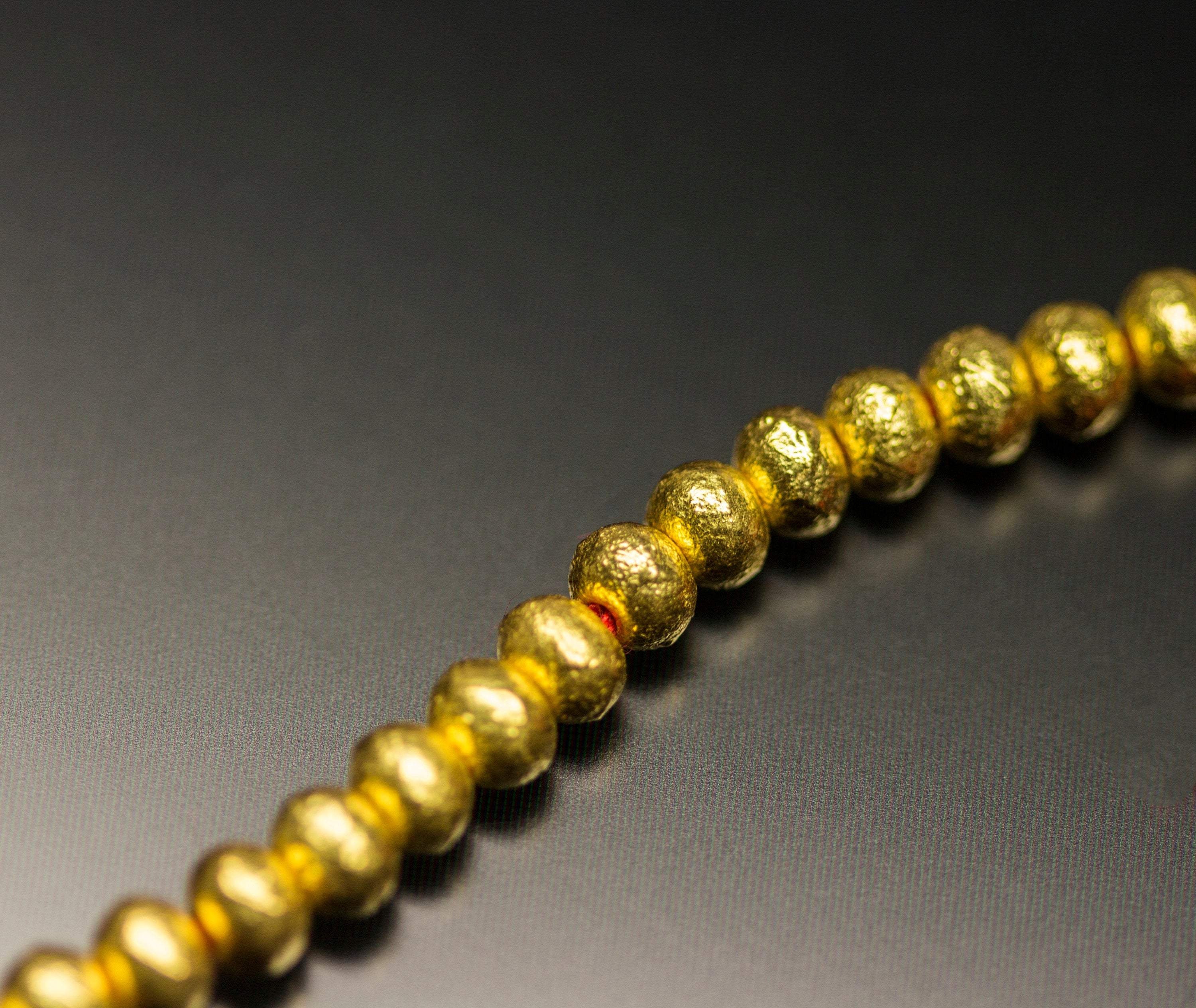 5pc Handmade 18k Solid Gold Handmade Textured Rondelle Hollow - Etsy