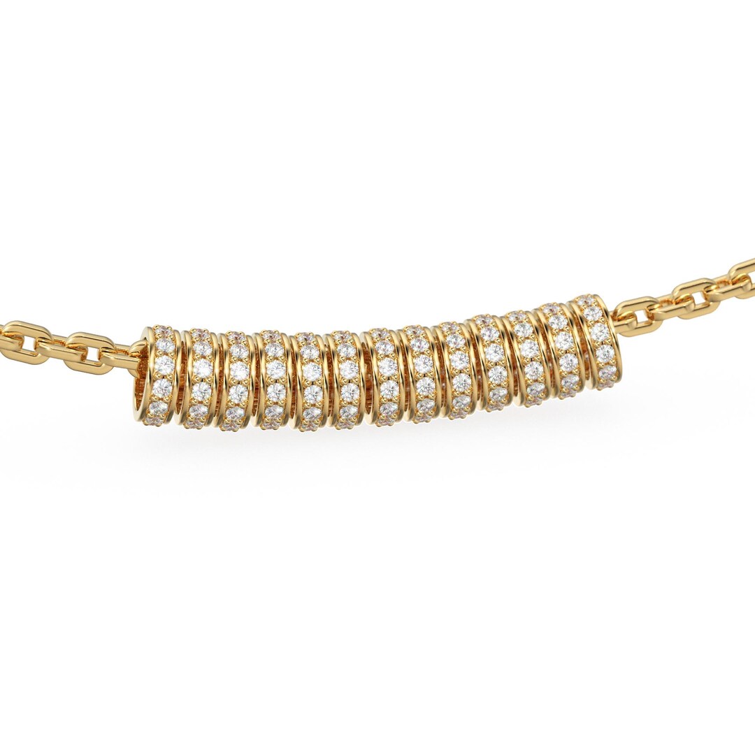 Diamond 18K Solid Italian Gold Rondels, Eternity Rondelle , Solid Gold ...