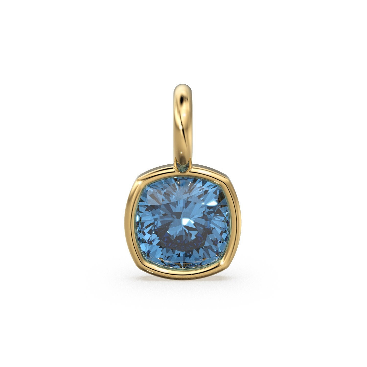 AAA London Blue Topaz Charms 14k Yellow Solid Gold Charm Pendant Blue ...