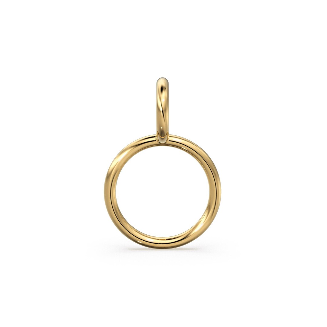 18k / 14k Gold Charm Connector, Works as Bail, Necklace Chain Connector ...