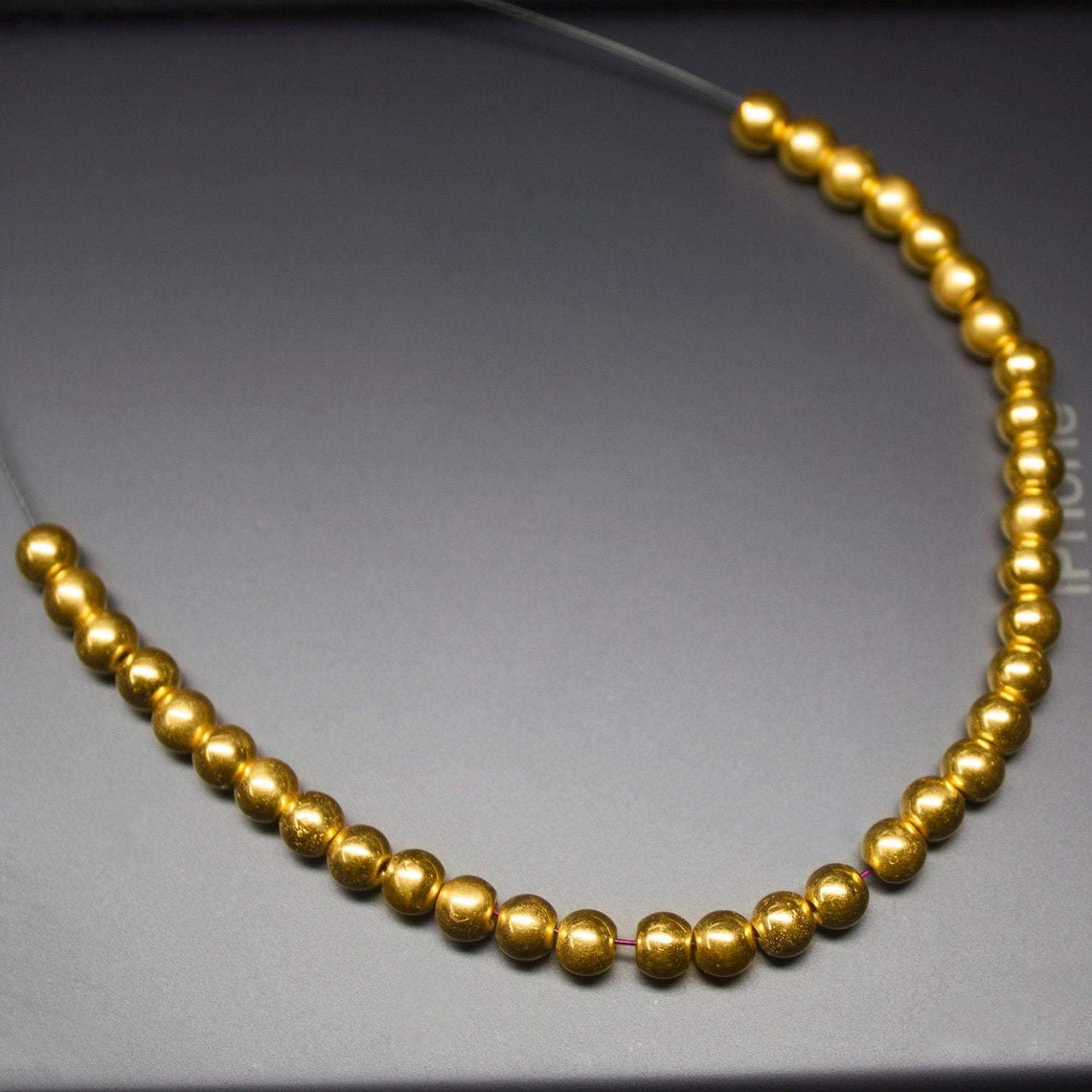 18k Solid Yellow Gold Handmade Tribal Round Sphere Spacer - Etsy