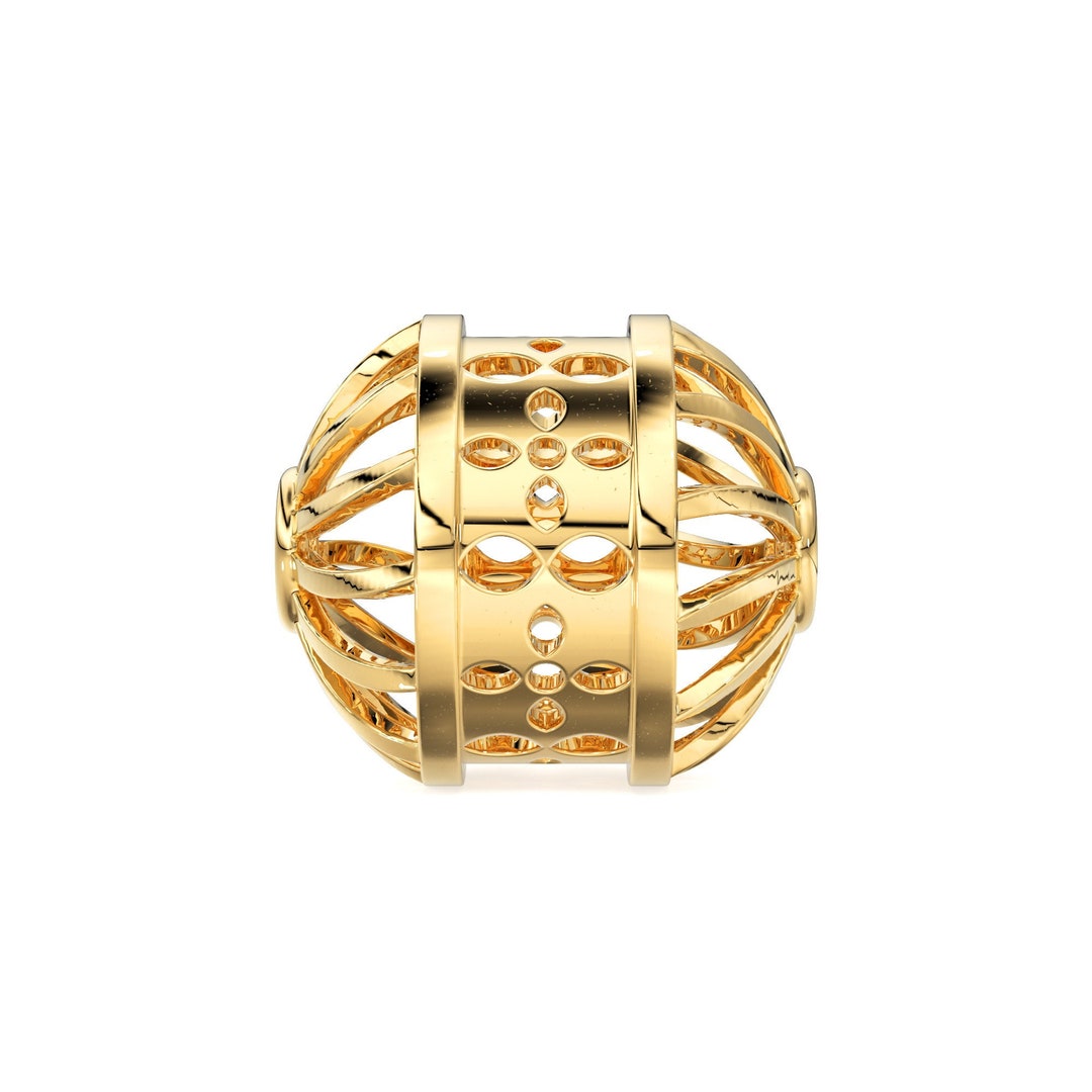 Fancy Solid Gold 14k 18k Solid Gold Spacer Bead Jewelry Making Supply ...