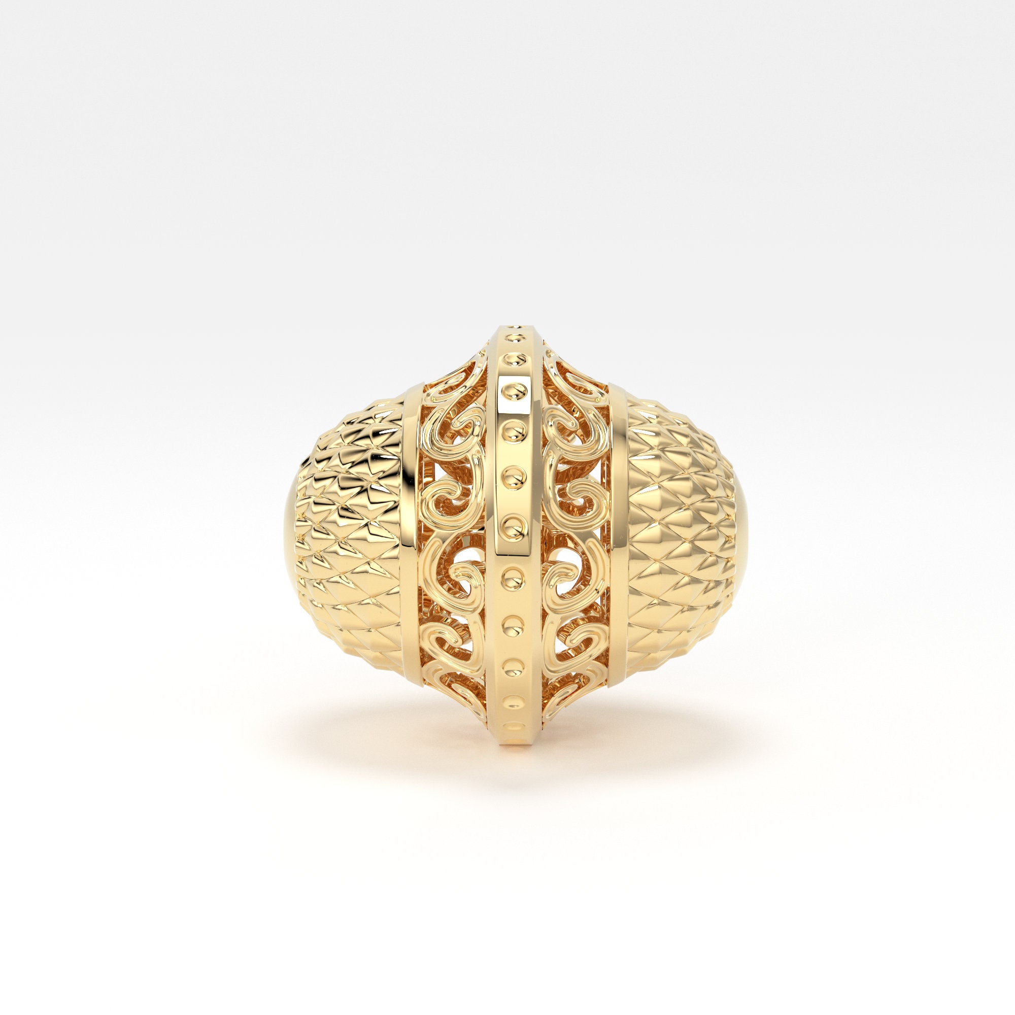 18k Solid Gold Designer Fancy Spacer Bead Finding 10mm 11mm | Etsy