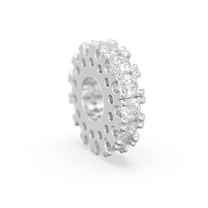 Diamond Eternity Milgrain Wheel 14k Solid Gold Rondelle Spacer Finding ...