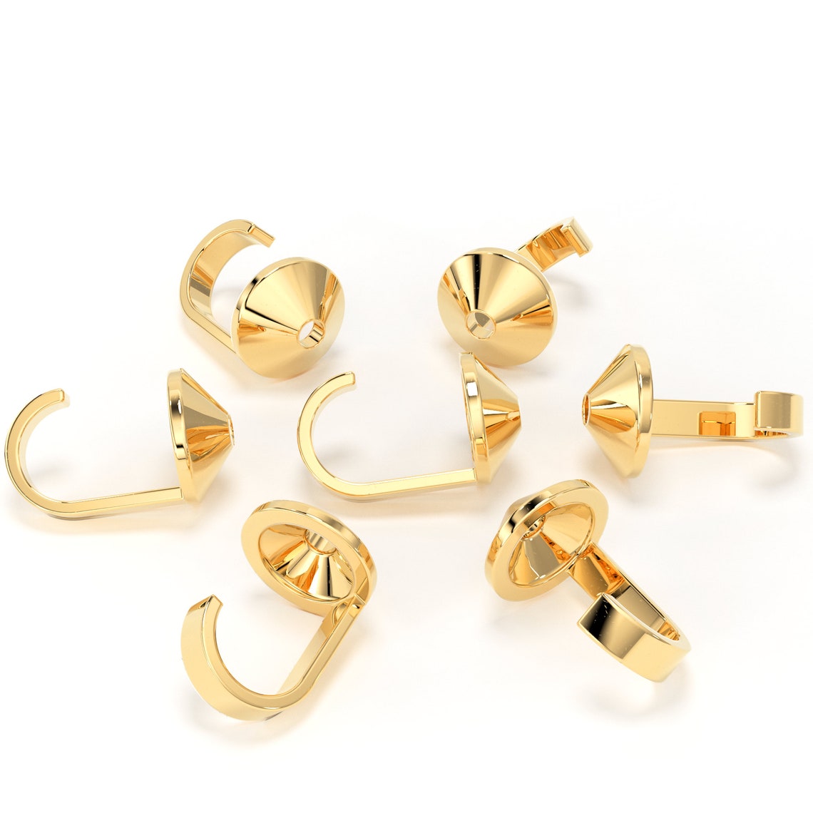 18K Solid Yellow Gold Crimp Hook Bead Tip End Jewelry Making - Etsy UK