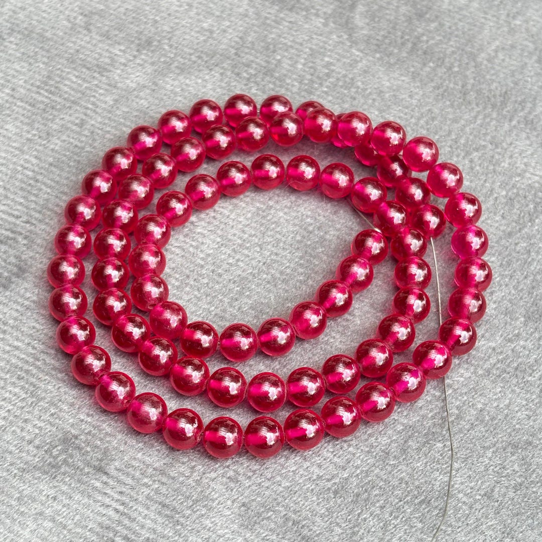 AAAA+ Quality Red Ruby Smooth Round Ball Beads Ruby Gemstone Beads ...