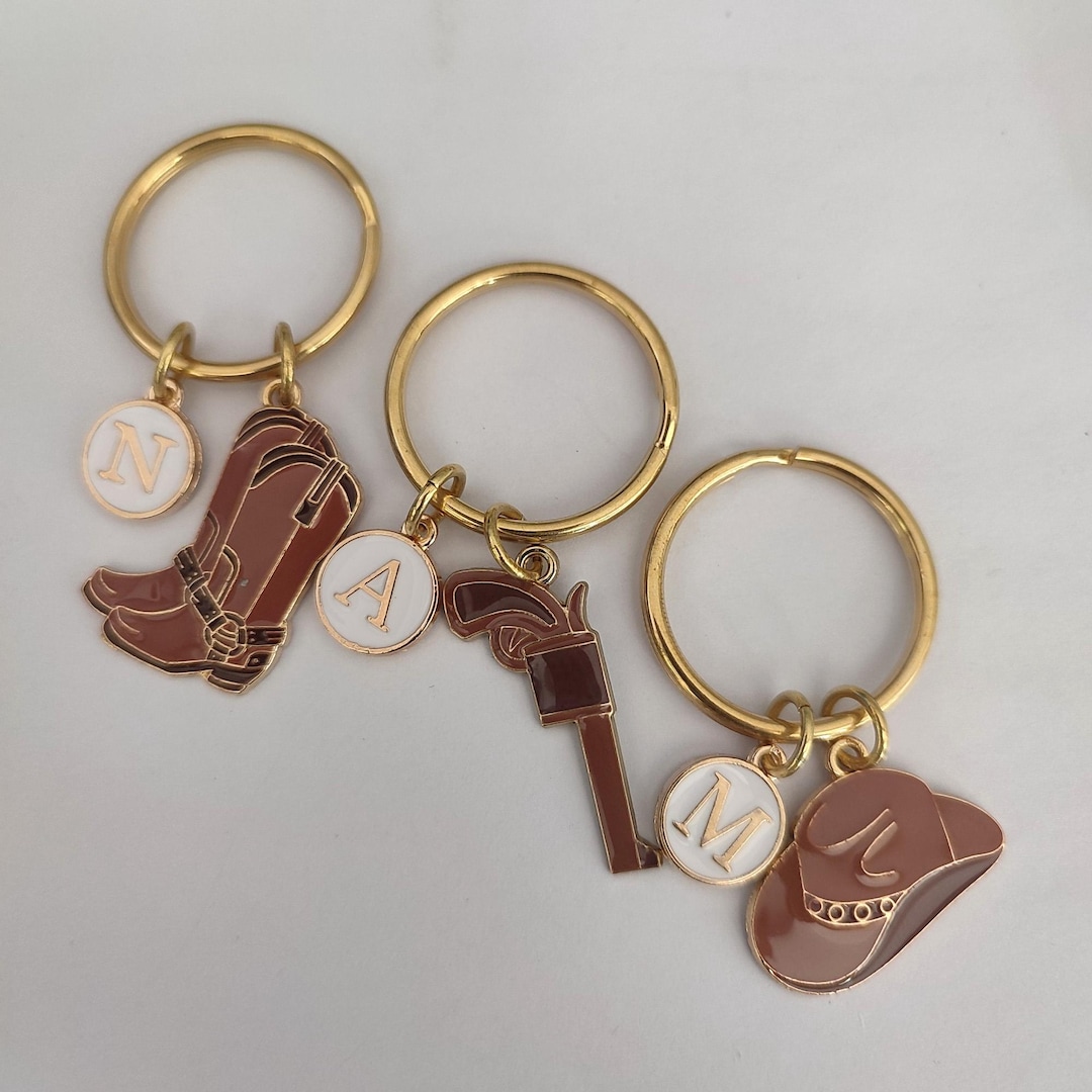 Personalized Cowgirl Cowboy Keychain Gift - Etsy