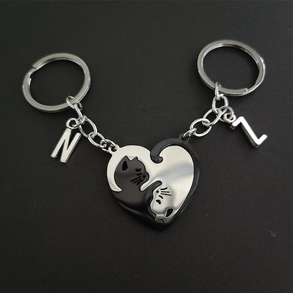 Personalized Cat Couples Keychain for Kitty Lover - Etsy