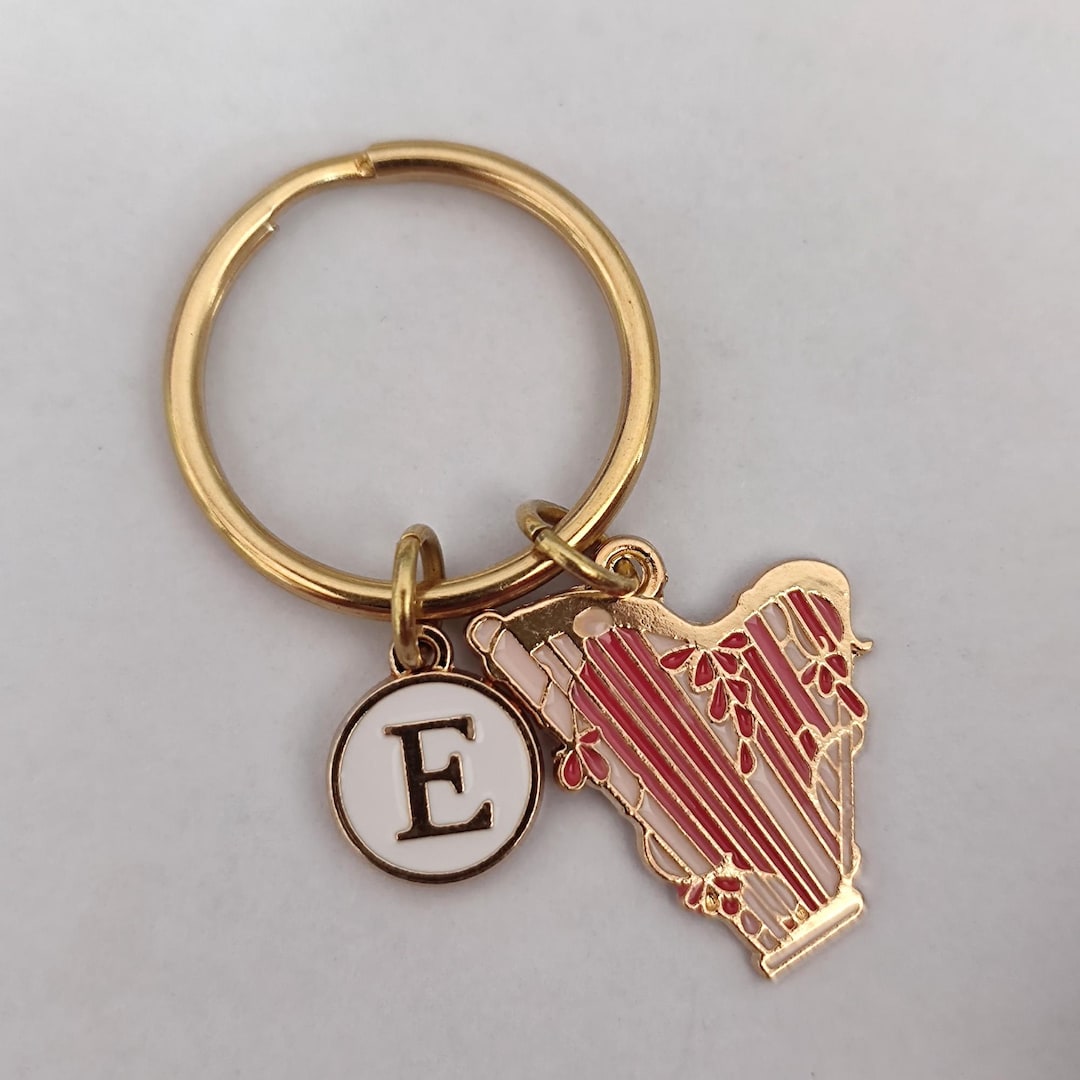 Personalized Harp Keychain Gift for Harpist - Etsy
